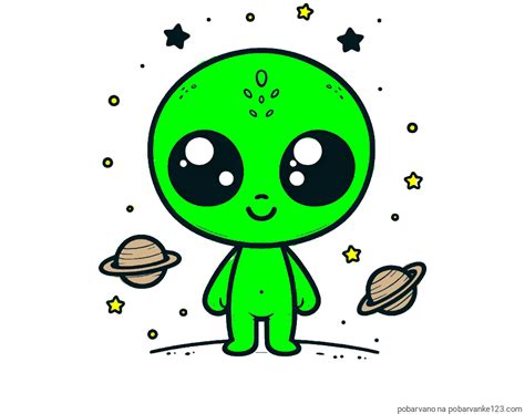 Pobarvana Pobarvanka Pobarvanka Vesoljec Evelyn 8 Let