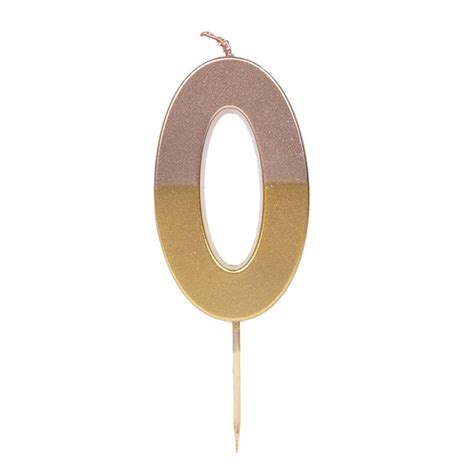 Talking Tables Rose Gold Number 0 Candle Premium Quality Pink Birthday
