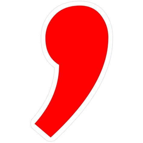 Red Color Comma Apostrophe Sticker Lettering Alphabet Color Art Boards