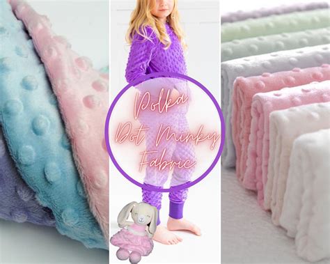 Polka Dot Minky Fabric By The Yard Super Soft Minkee Fabric Etsy