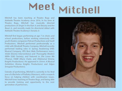 Meet Mitchell Mitchell Has Adelaide Theatre Academy