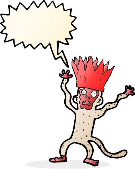 Macaco Assustado Dos Desenhos Animados Com Balão 12298602 Vetor No Vecteezy