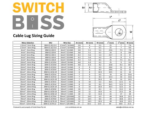 Cable Lugs By Switch Boss All Sizes