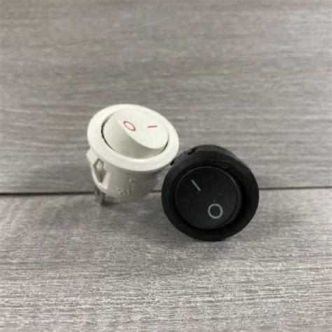 Jual Saklar Switch Lampu Bulat On Off 2pin 2 Kaki Hitam Putih