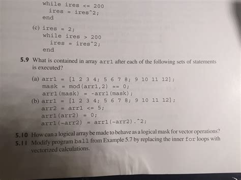 Solved What Is Contained In Array Arrl After Each Of The