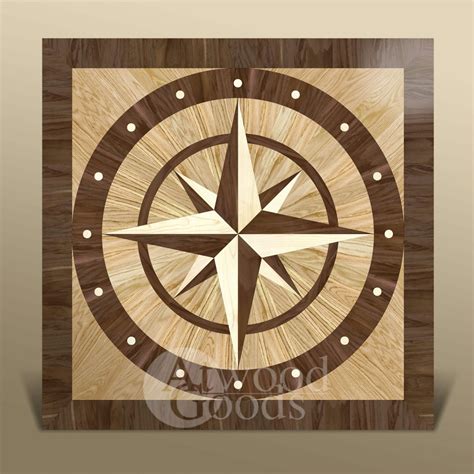 Wood Floor Compass Inlay West 4 Wood Floor Medallion Square