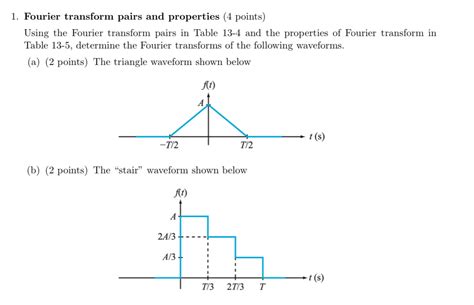 Solved Electrical Engineeringfourier Transform Pairs And