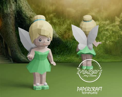 Tinker Bell Peter Pan Diy Craft Template Pdf Low Poly Papercraft