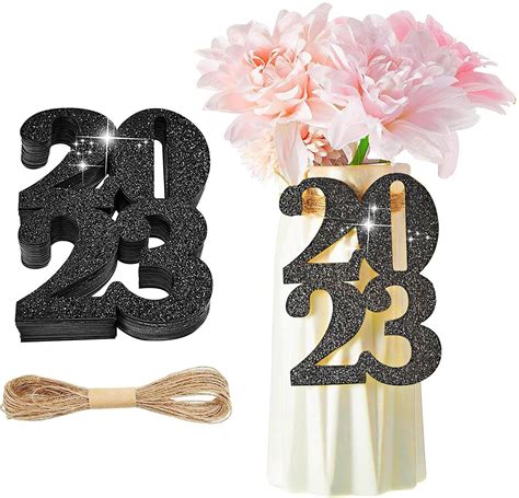 Jp 2023年卒業式の飾りつけ 40 個セットのシャイニング ペーパー花瓶装飾フィギュア タグ 卒業写真の小