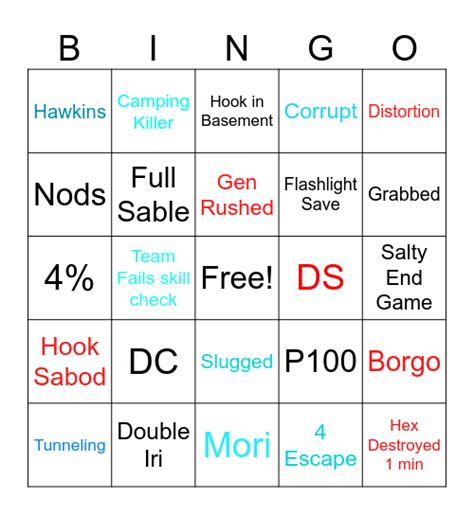 Dbd Bingo Card