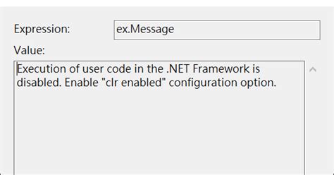 Net Execution Of User Code In The Net Framework Is Disabled Enable