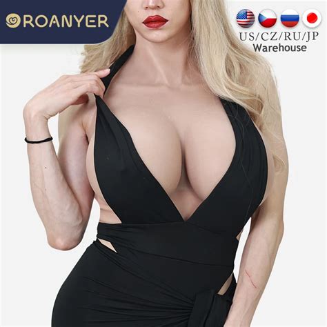 Roanyer 진짜같은 h컵 실리콘 가슴 형태 복장 도착자 의상 드랙퀸 가짜 가슴 트랜스 바디 슈트 성전환자 음부