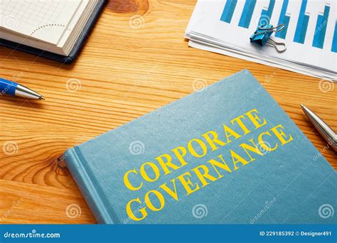 Corporate Governance Book With Business Report And Charts Stock Photo Image Of Governance