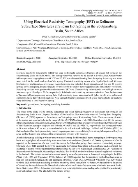 Pdf Using Electrical Resistivity Tomography Ert To Delineate