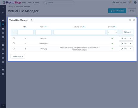 Prestashop Virtual File Manager Add Files To The Products WebKul
