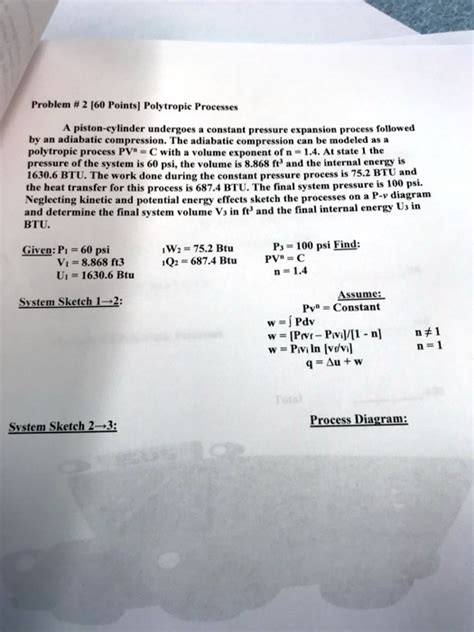 Solved Problem 2 [60 Points] Polytropic Processes A Piston Cylinder Undergoes A Constant