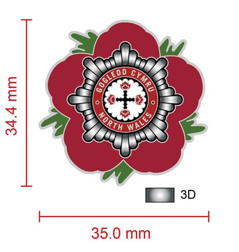 North Wales Fire And Rescue Service Remembrance Flower Lapel Pin