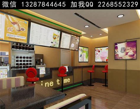 奶茶店 饮品店设计案例效果图 574789 领贤网