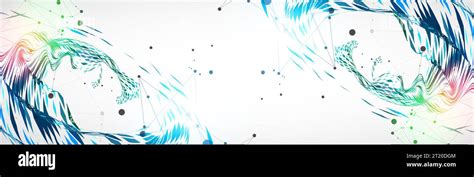 Abstract Particle Vortex With Plexus Effect Elements And Gradient