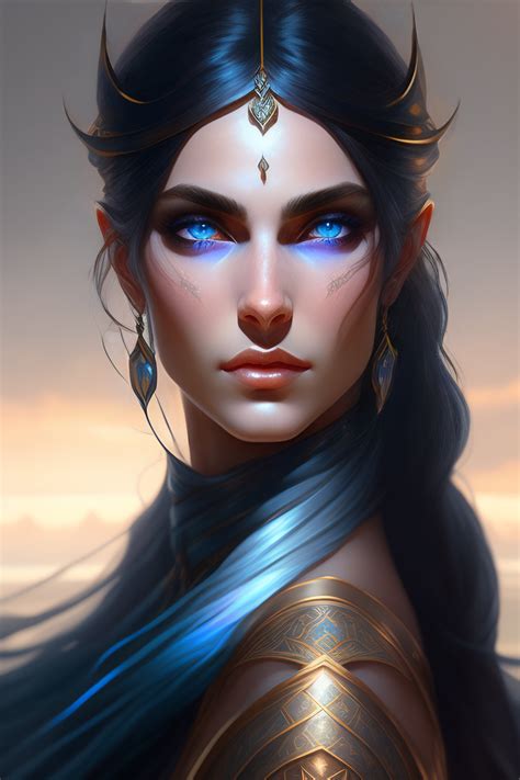 Lexica Portrait Of Beautiful Dark Elf Girl Pale Blue Eyes Eyeshine