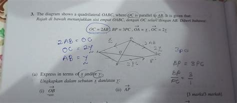 Solved 3 The Diagram Shows A Quadrilateral OABC Where OC Is Parallel