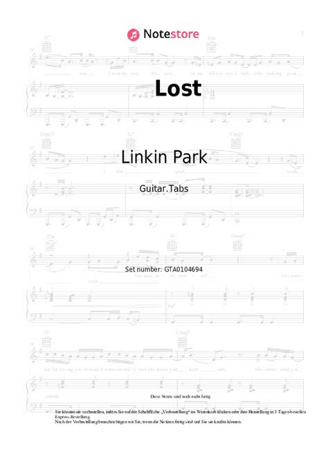 Lost Linkin Park Chords Tabs Gitarre Note Store De Gitarre Tabs SKU