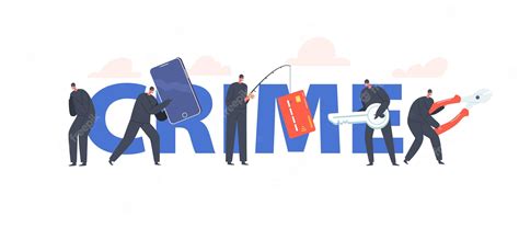 Premium Vector Cyber Crime Concept Hackers And Criminals Phishing