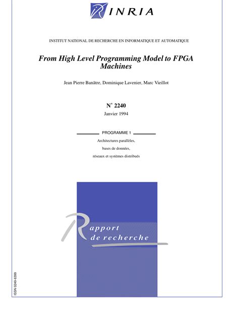 Pdf From High Level Programming Model To Fpga Machines
