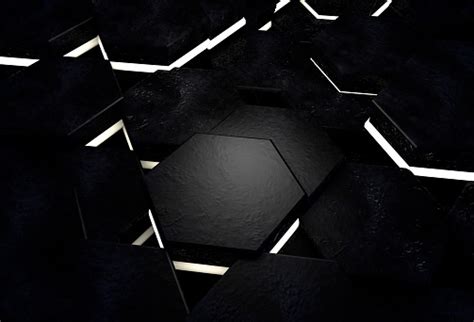 블랙힐스 육각형 의 배경 글로잉 인명별 켜집니다 쁠라스 위한 0명에 대한 스톡 사진 및 기타 이미지 0명 3차원 형태 검은색 Istock