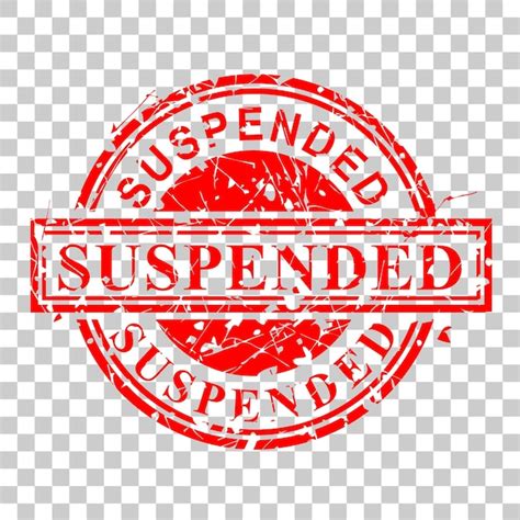 투명 효과 배경에서 일시 중단 된 간단한 벡터 사각형 빨간 고무 스탬프 프리미엄 벡터