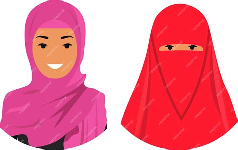 Premium Vector Couple Adult Arab Women In Traditional Muslim Arabic
