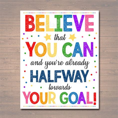 Classroom Decor School Classroom Poster Believe That You Can Etsy Artofit
