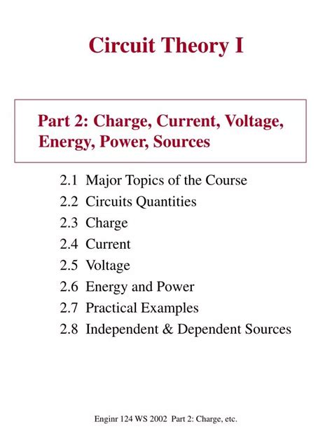 PPT Circuit Theory I PowerPoint Presentation Free Download ID