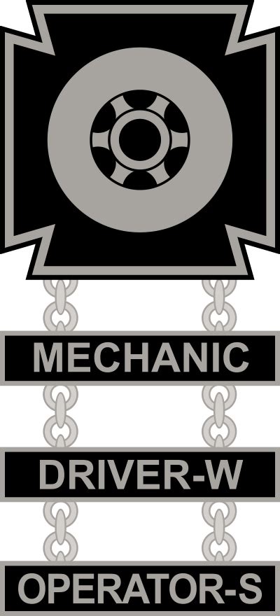 Army Driver Mechanic Operator Badge Decal Military Graphics