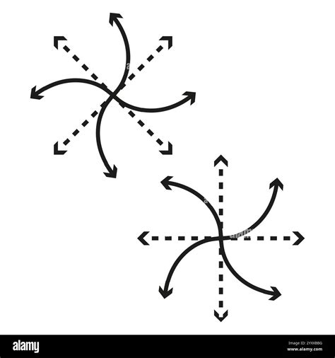 Rotating Arrow Graphic Circular Motion Symbol Dashed And Solid Lines
