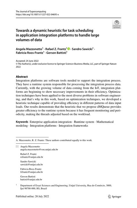 Pdf Towards A Dynamic Heuristic For Task Scheduling In Application