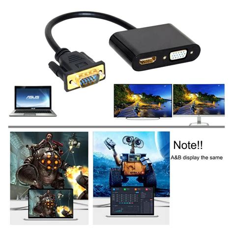 Ducame 2 In 1 Vga To Hdmi Vga Adapter Converter Splitter Computer