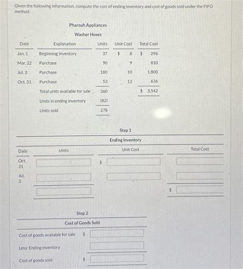 Solved Given The Following Information Compute The Cost Of