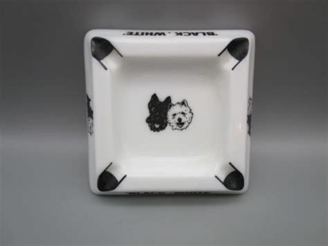 Cendrier Publicitaire Ancien BLACK WHITE Opaline Marne Antic