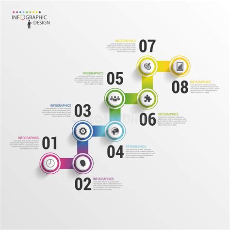 Etapas Modernas Da Escada Do Negócio Ao Sucesso Molde Do Projeto De Infographic Ilustração Do