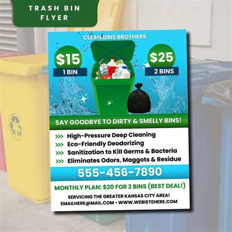 Trash Bin Cleaning Service Dumpster Cleaning Flyer Trash Bin Cleaning