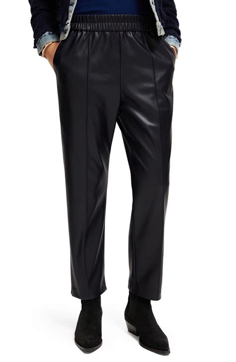 Scotch And Soda High Waist Faux Leather Pants In Black Lyst