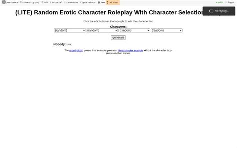 Lite Random Erotic Character Roleplay With Character Selection Jlv