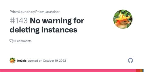 No Warning For Deleting Instances · Issue 143 · Prismlauncher