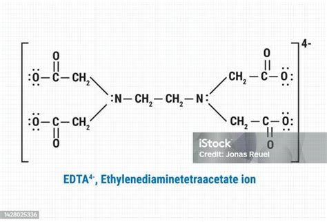 Struktur Kimia Ion Edta4 Ethylenediaminetetraacetate Ilustrasi Stok