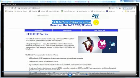 Stm32h7 Ethernet Lan87xx Test Youtube