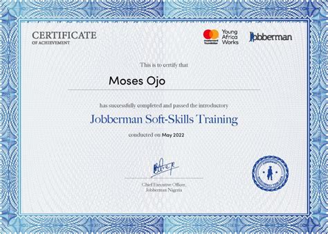 Moses Ojo On Linkedin Recently Got My Jobberman Soft Skills Certificate