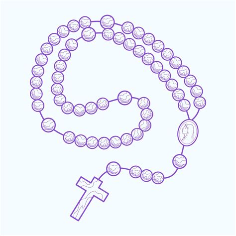 손으로 그린 묵주 그림 무료 벡터