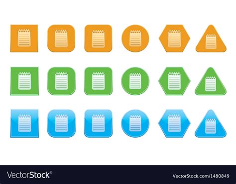 Set Of Notepad Icons Royalty Free Vector Image