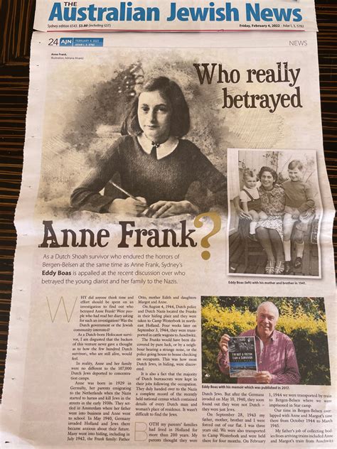 Who Really Betrayed Anne Frank Eddy Boas